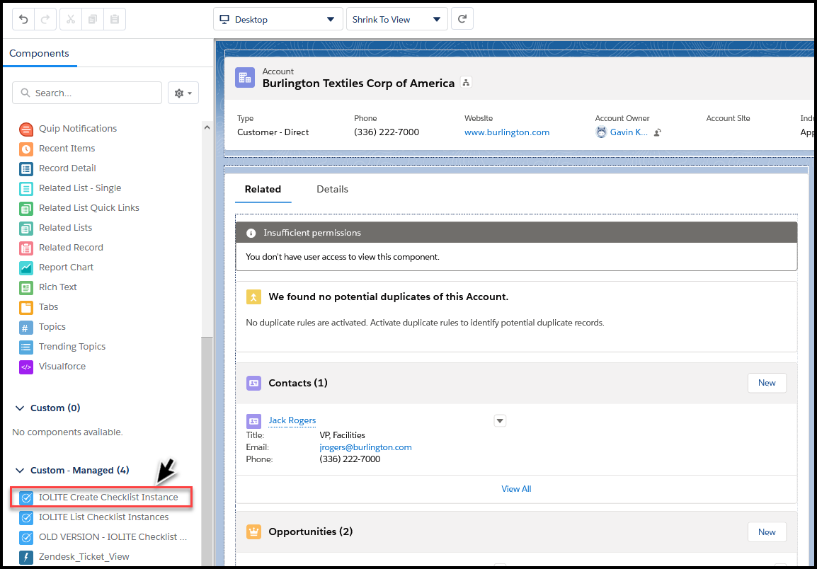 Adding the Checklist Component to Account Pages in Salesforce Lightning ...